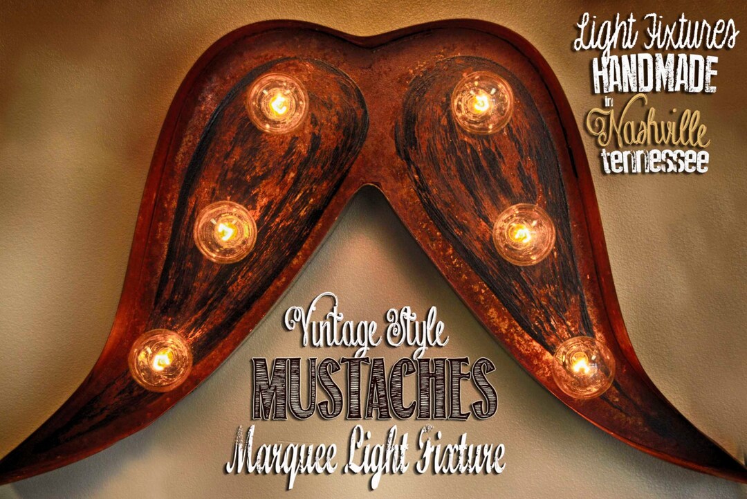 Mustache Sign, Marquee Letter, Lighted Metal MARQUEE SIGN, Marquee ...