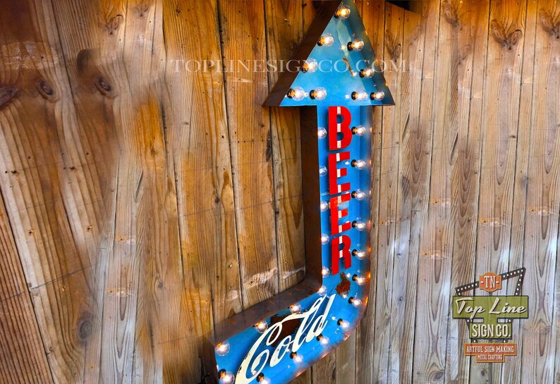 Beer Arrow Sign Beer Sign Custom Signs Neon Signs Custom | Etsy