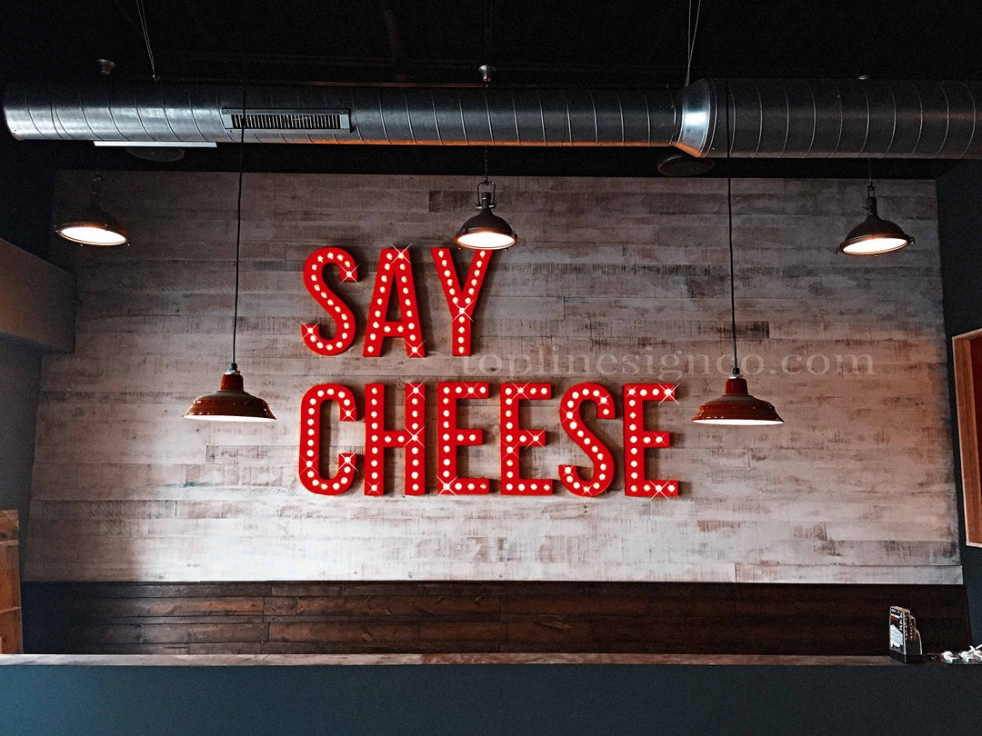 Pizza Sign, Say Cheese Marquee Sign, PIZZA Custom Sign , Pizza Sign ...