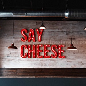 Pizza Sign, Say Cheese Marquee Sign, PIZZA Custom Sign , Pizza Sign ...