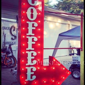 Coffee Arrow, Custom Signs, Neon Signs, Custom Coffee Marquee Arrow ...