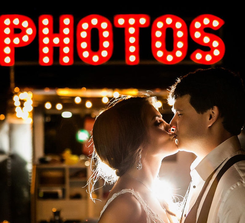 Custom Photos Sign, PHOTOS Marquee Sign, Marquee Letter, Marquee Letter ...