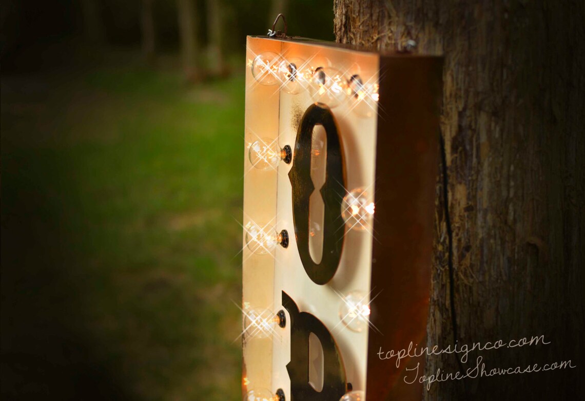 Open Sign, Vintage Style Vertical Marquee Open Sign, Lighted Metal ...