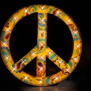 Marquee Letter, Paisley Peace Marquee Sign, Marquee Star, Lighted Metal ...
