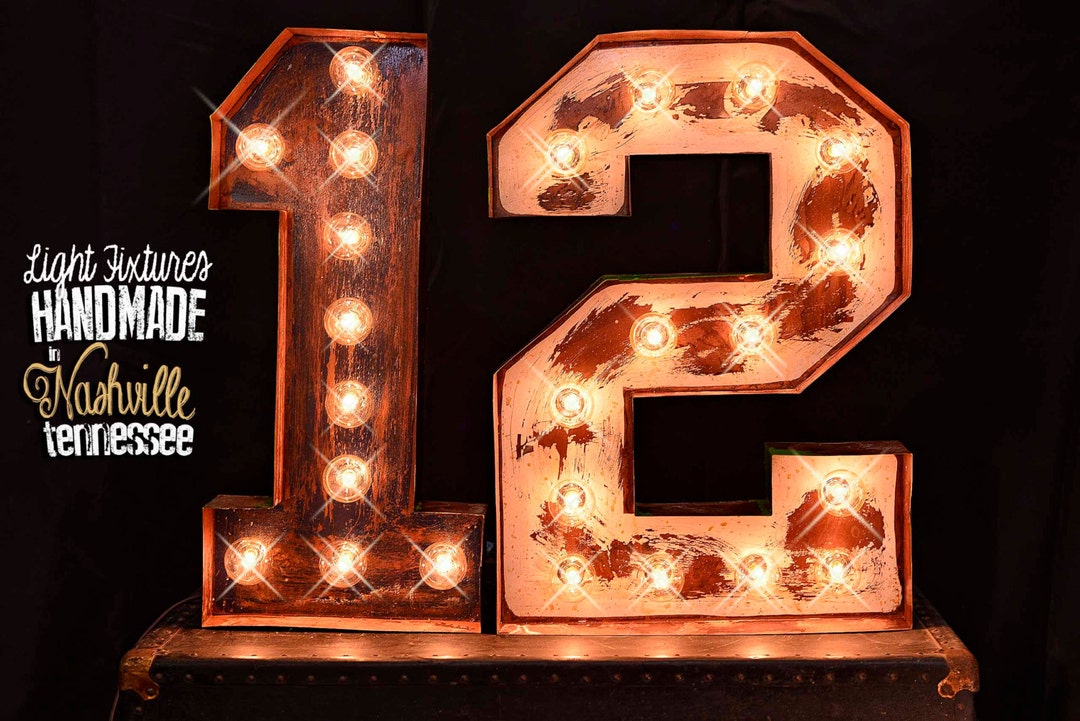 Neon Signs, Custom Signs, Marquee Number, Lighted Metal Marquee Sign ...