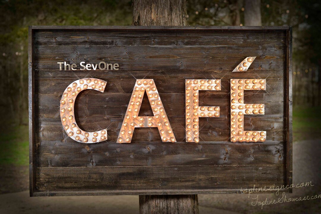 Custom CAFE Marquee Sign, CAFE Custom Signs, Business Sign, Venue Sign ...