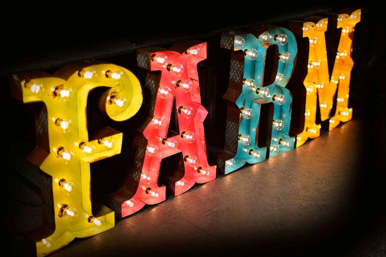 Marquee Letter Neon Signs Marquee Light Carnival Letter - Etsy Marquee Letter Neon Signs Marquee Light Carnival Letter - Etsy