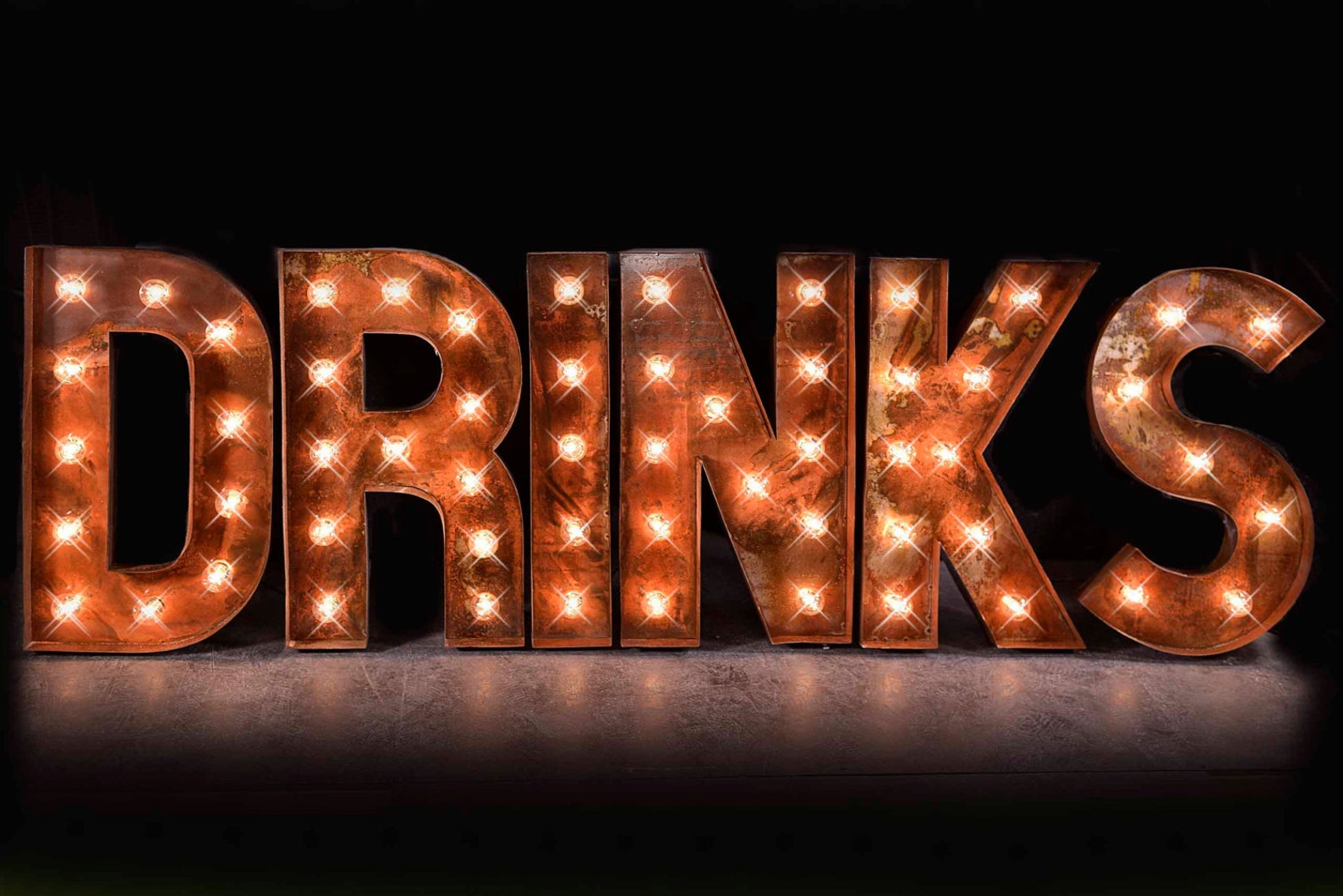 DRINKS Restaurant Sign, Marquee Letter, Marquee Letter, Fixture ...
