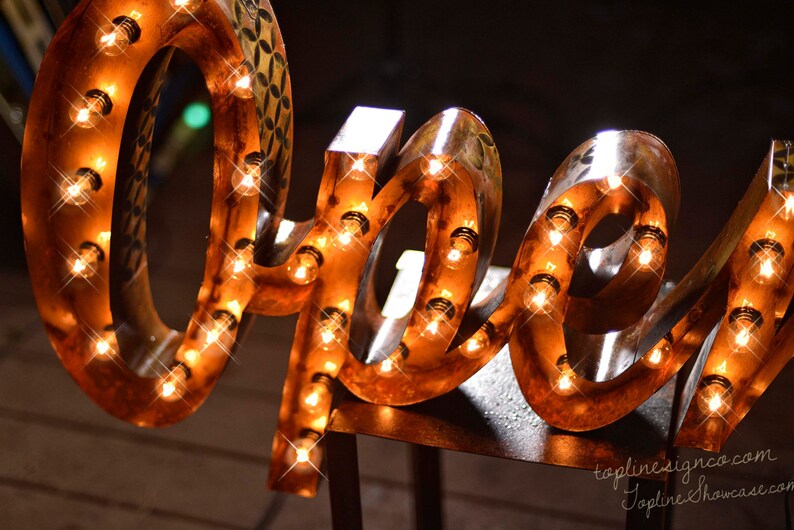 Custom Signs, Open Sign, Marquee Open Sign, Marquee OPEN, Marquee Sign ...