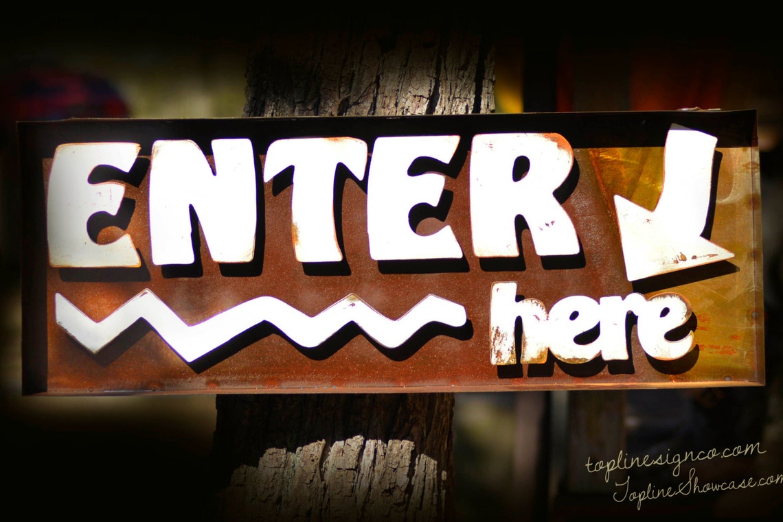 Neon Signs Neon Enter Here Marquee Sign Metal MARQUEE SIGN - Etsy