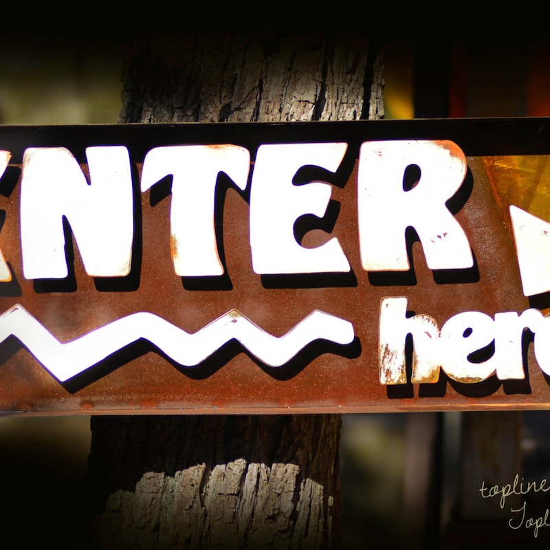 Enter Here Sign - Etsy