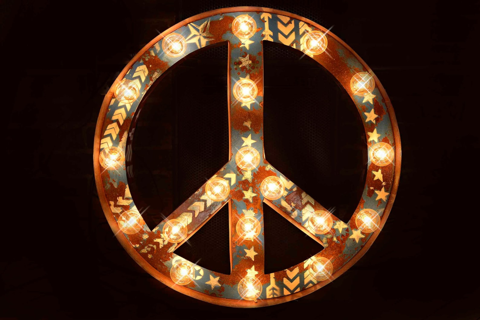 Peace Sign, Marquee Letter, Marquee Sign, Marquee Star, Lighted Metal ...