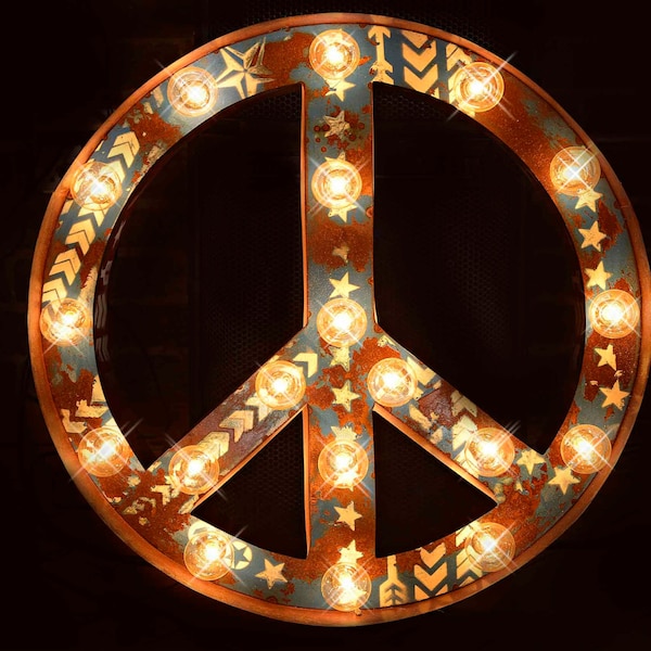 Lighted Peace Sign - Etsy