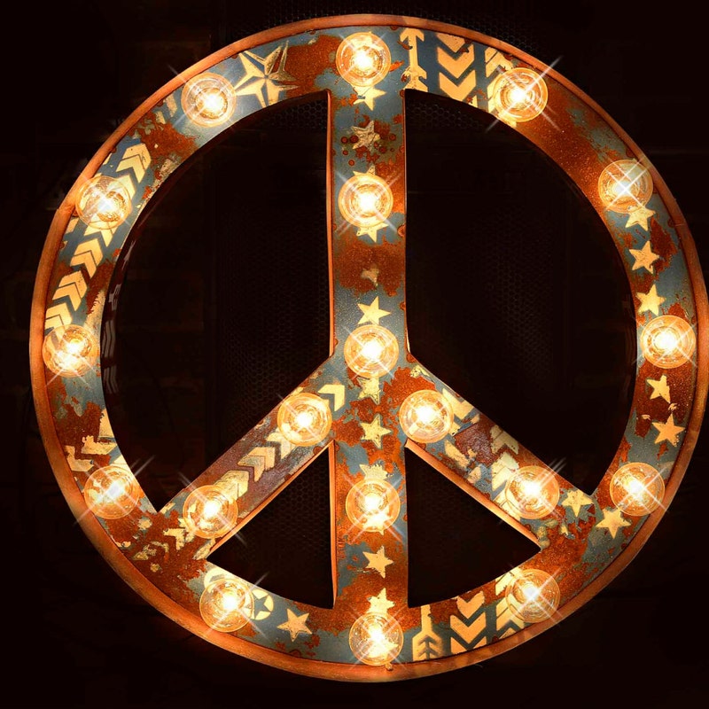 Lighted Peace Sign - Etsy