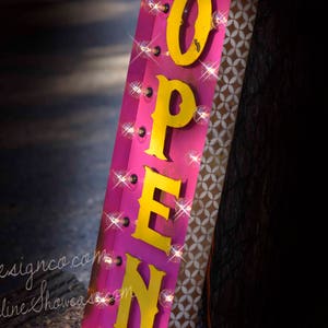 Open Sign, Vintage Style Vertical Marquee Open Sign, Lighted Metal ...