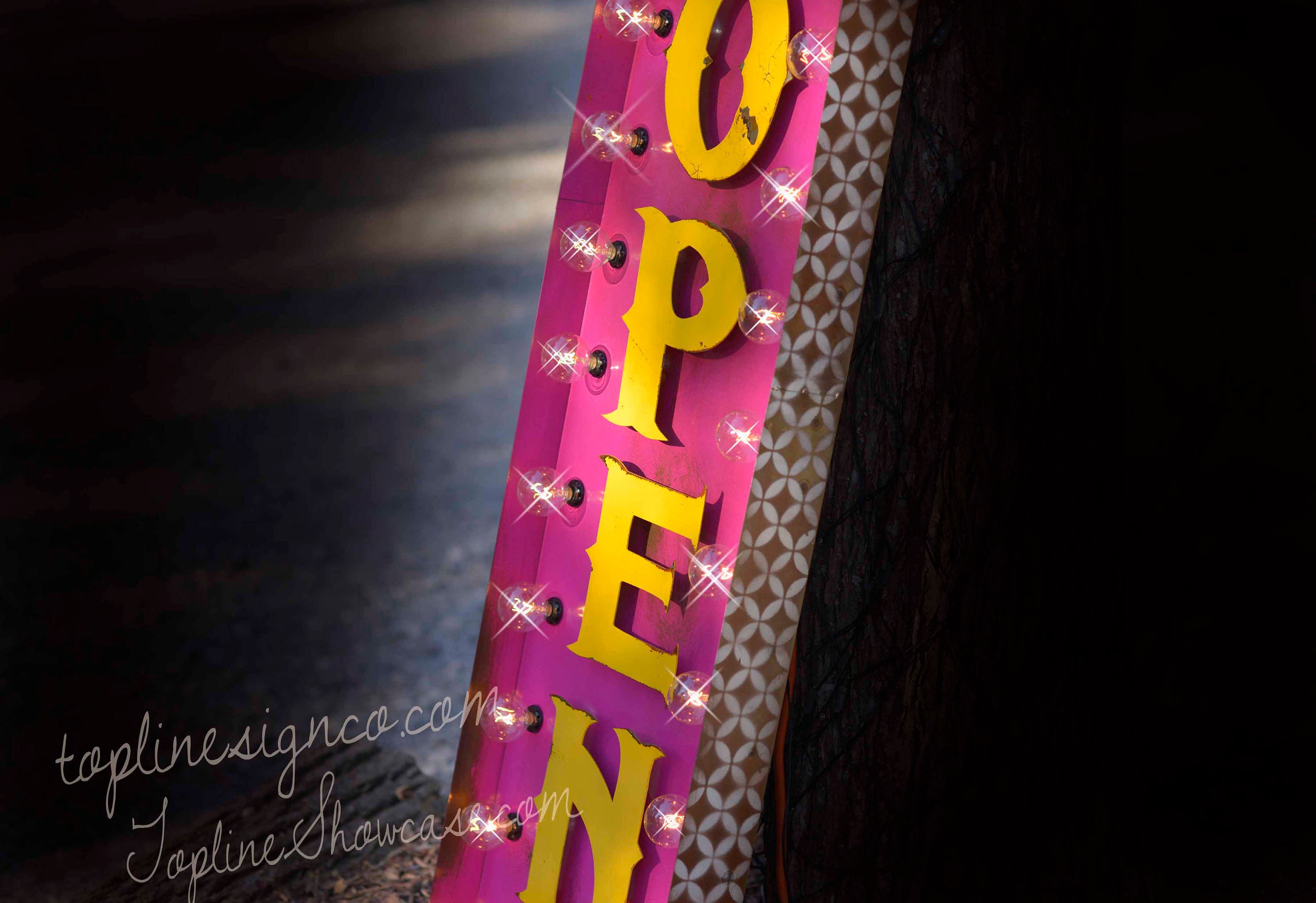 Open Sign, Vintage Style Vertical Marquee Open Sign, Lighted Metal ...