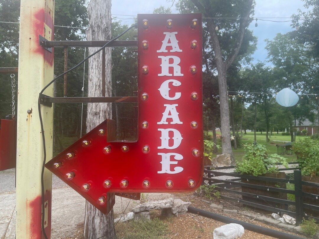 Double Sided ARCADE Arrow, Custom Signs, Neon Signs, Neon, Arrow ...