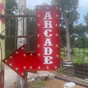 Double Sided ARCADE Arrow, Custom Signs, Neon Signs, Neon, Arrow ...