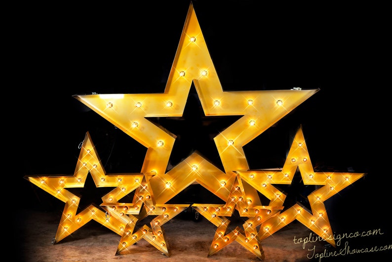 Custom Signs, Double Mega Star, Marquee Star, Marquee Letter, Lighted ...