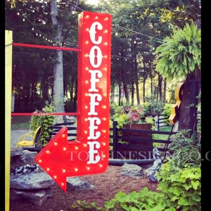 Coffee Arrow, Custom Signs, Neon Signs, Custom Coffee Marquee Arrow ...