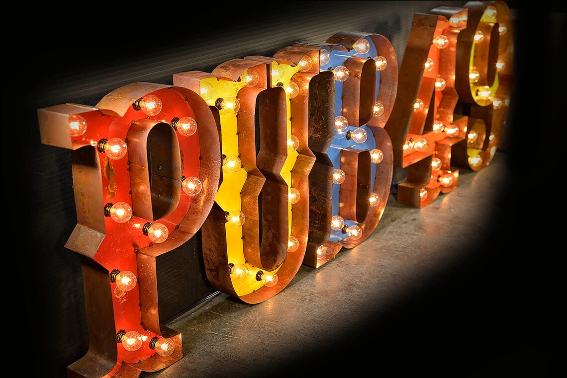 Neon Signs neon 5 Letter Package Marquee Letter Lighted | Etsy