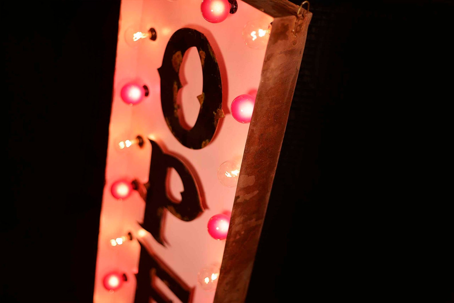 Open Sign, Vintage Style Vertical Marquee Open Sign, Lighted Metal ...