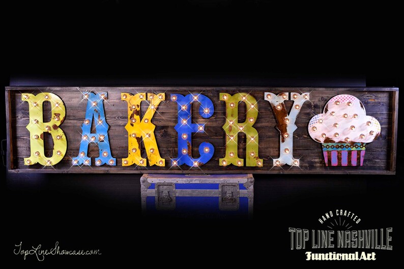 Custom Marquee Sign 2'x8' Custom Signs LIGHTED METAL | Etsy