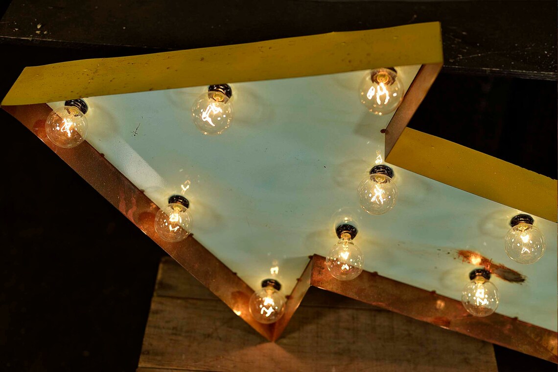 Marquee Arrow Double Bulbs Marquee Sign Marquee Arrow | Etsy