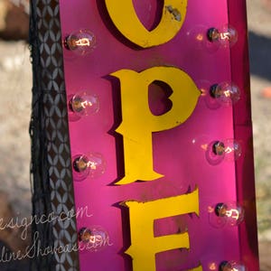 Open Sign, Vintage Style Vertical Marquee Open Sign, Lighted Metal ...