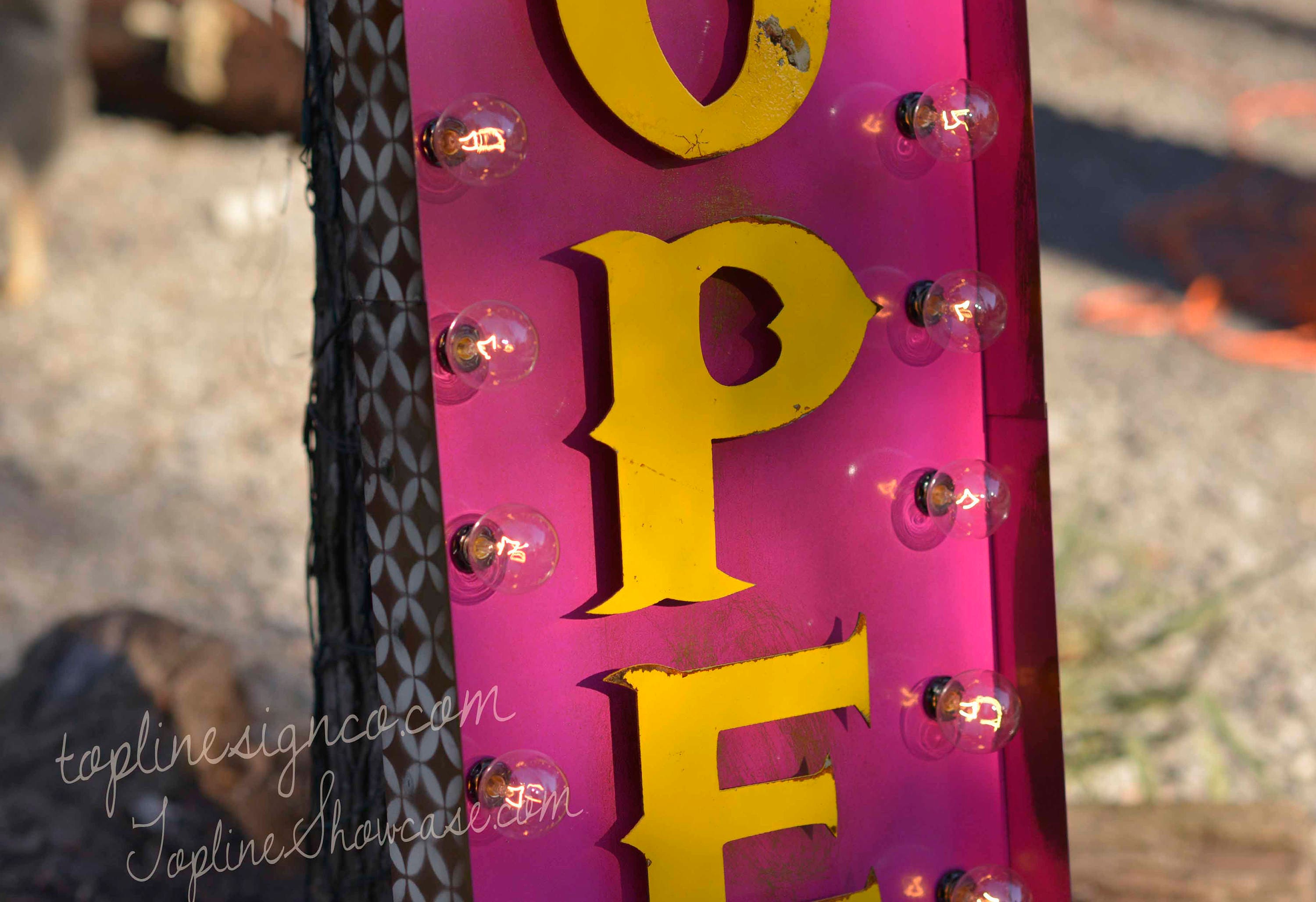 Open Sign, Vintage Style Vertical Marquee Open Sign, Lighted Metal ...