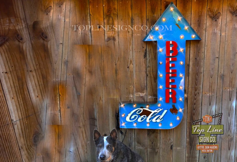 Beer Arrow Sign Beer Sign Custom Signs Neon Signs Custom | Etsy
