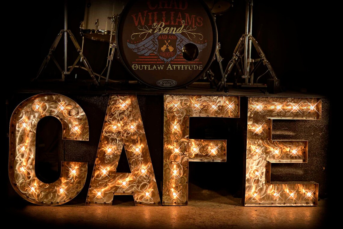 CAFE Sign in Block Font Marquee Letter Marquee Letter - Etsy