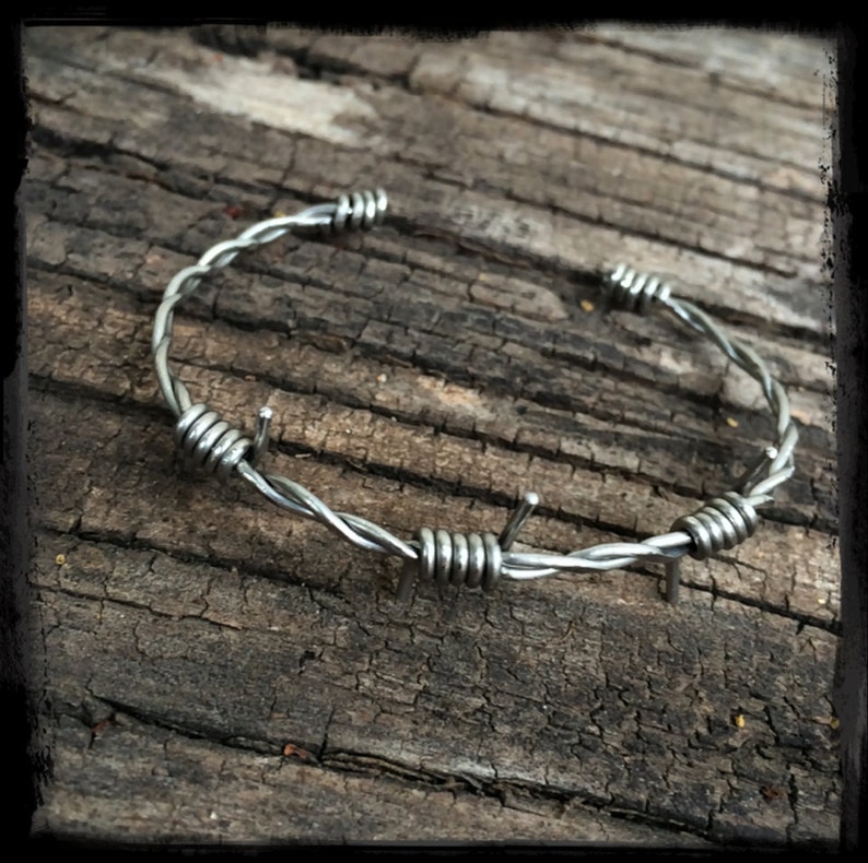 Barbed Wire Cuff Bracelet Stainless Steel Copper or Black - Etsy