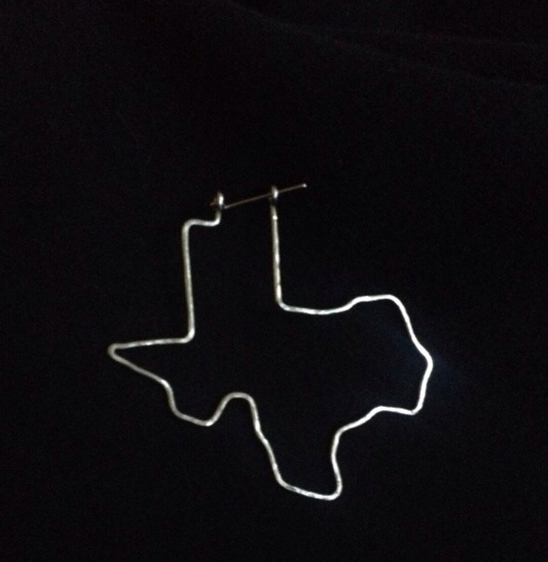 Custom Solid Sterling Silver Hoop Style State/map Earrings - Choose ...