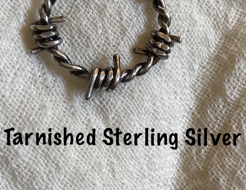 Extra Small Sized Sterling Silver Barbed Wire Earring - Men/women ...