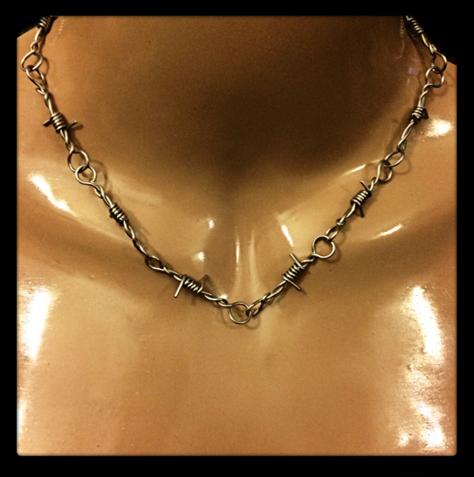 Barbed Wire Chain Link Necklace - Custom - for Men or Women - Unisex ...