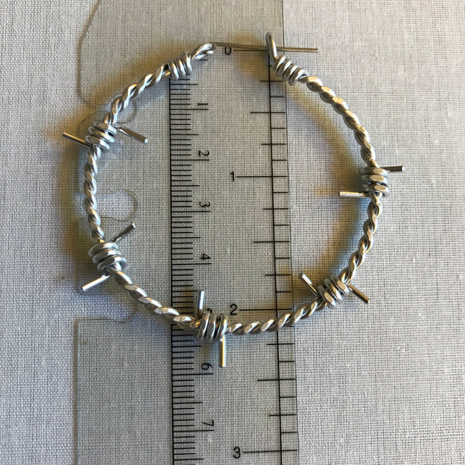 Large Weightless Barbed Wire Hoop Earrings 2 1/4 Inch Silver - Etsy