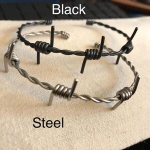 Barbed Wire Cuff Bracelet - Stainless Steel, Copper or Black - Etsy