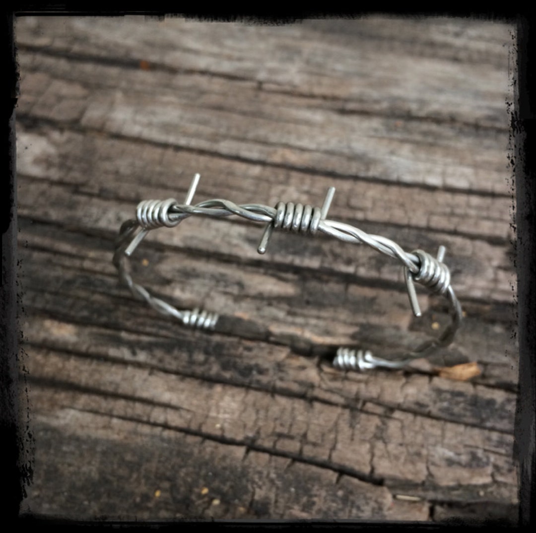 Barbed Wire Cuff Bracelet - Stainless Steel, Copper or Black - Etsy