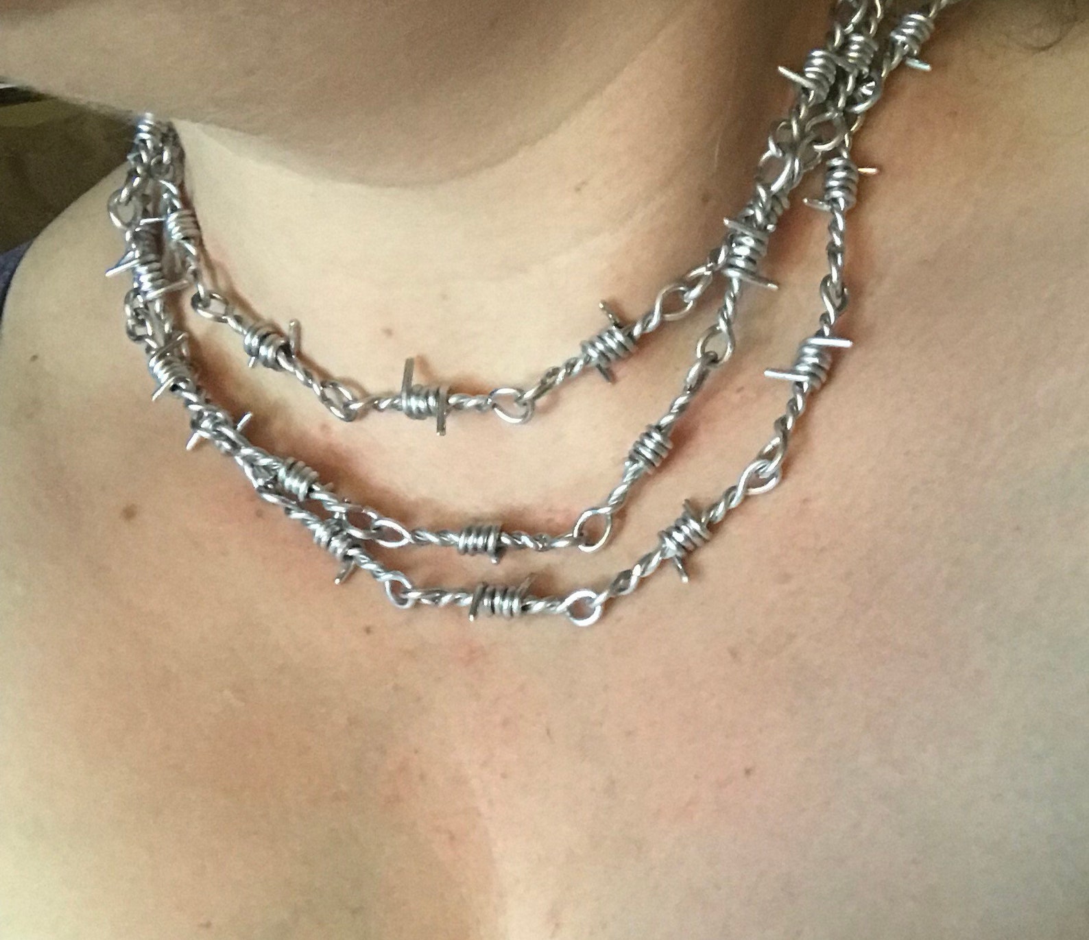 By the Foot Barbed Wire Chain - Aluminum - Etsy