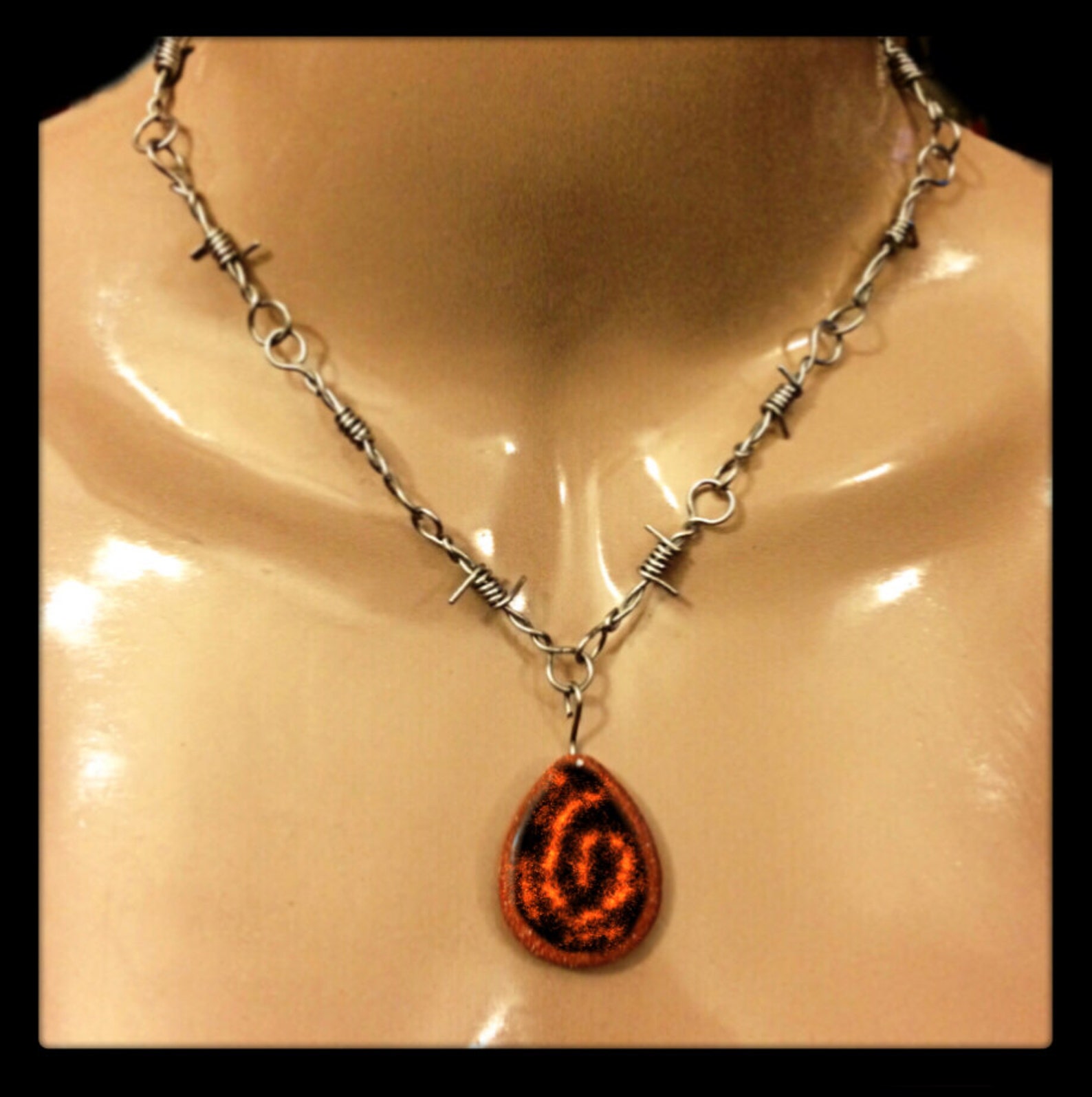 Barbed Wire Chain Link Necklace - Custom - for Men or Women - Unisex ...