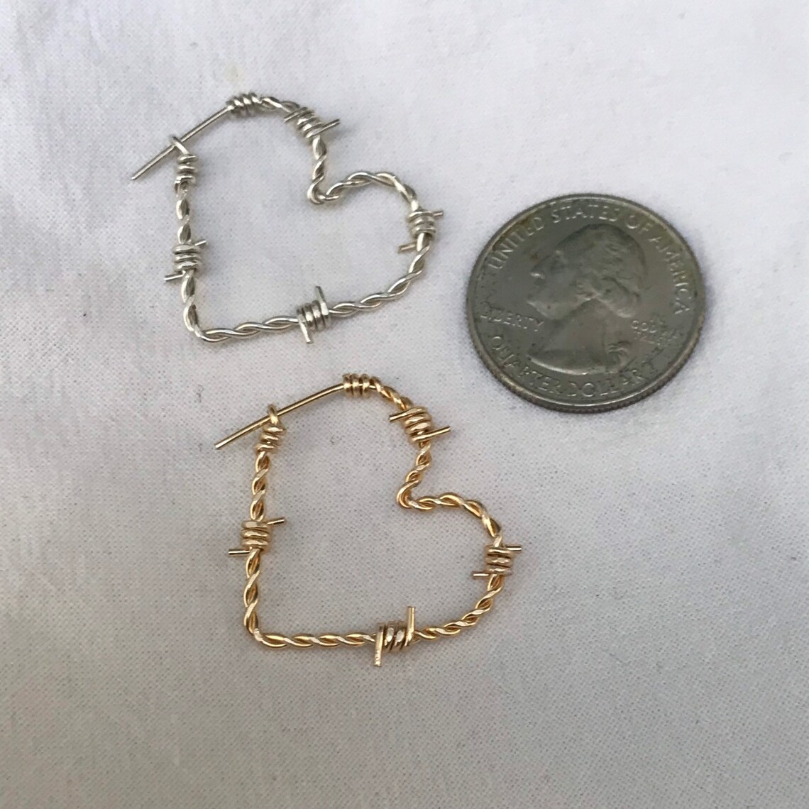 1 Inch Barbed Wire Hoops Gold 14kgf - Etsy