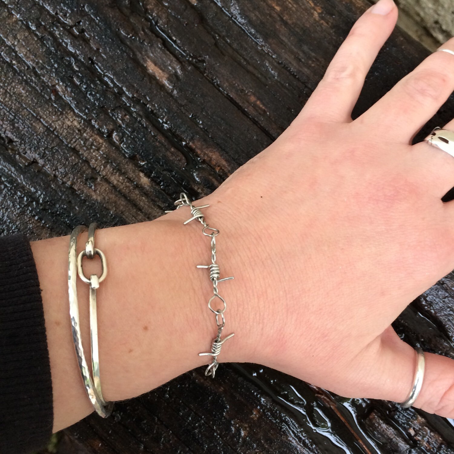 Barbed Wire Chain Link Bracelet Unisex - Etsy