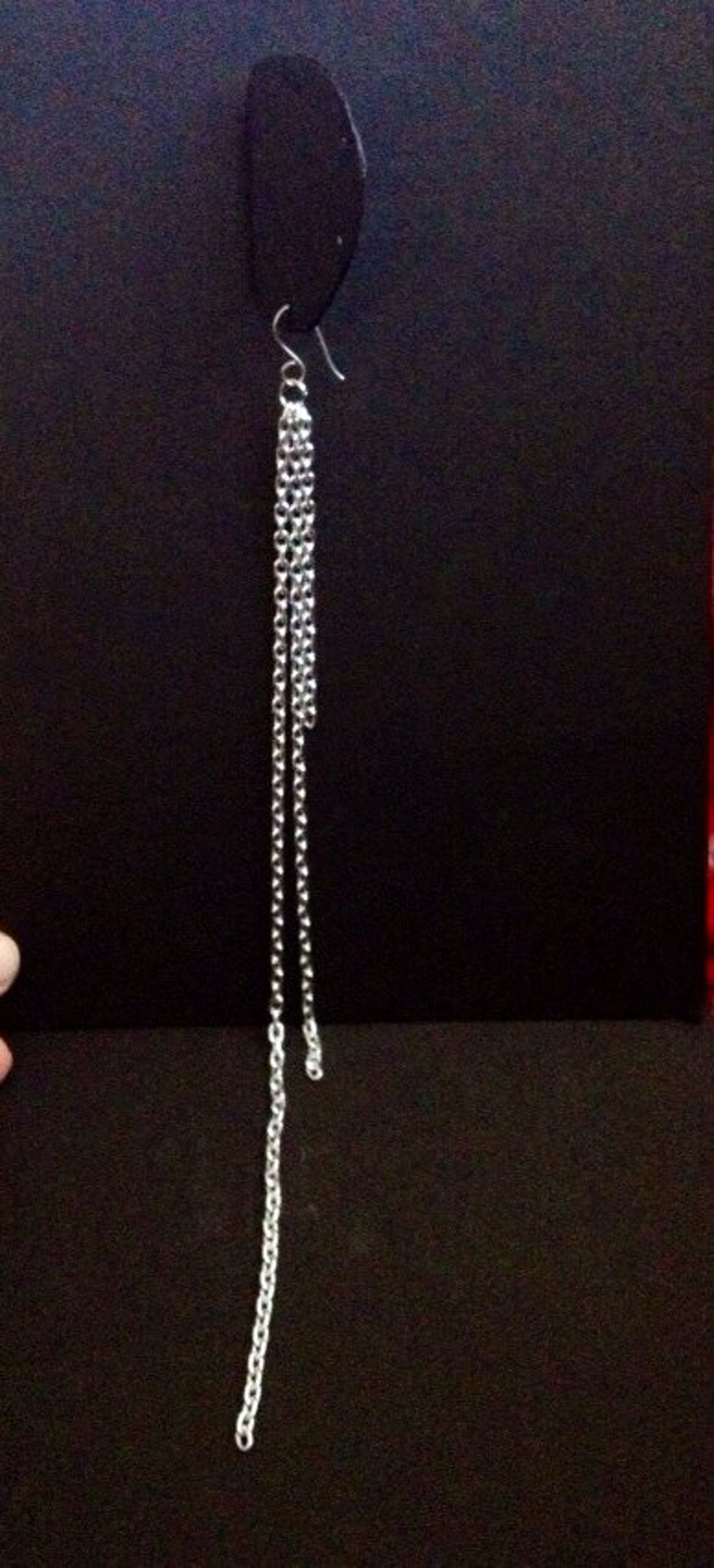 Extra Super Long Bright Silver Colored Chain Earrings - Lightweight - Etsy
