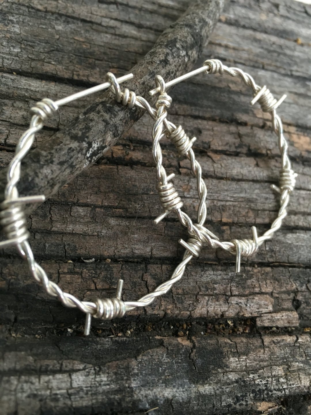Smaller Sized Barbed Wire Hoop Earrings - Custom Size & Metal Type - Etsy