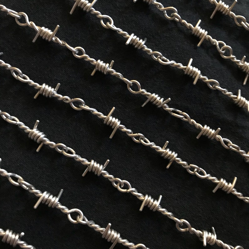 By the Inch Barbed Wire Chain Aluminum Make Your Own | Etsy
