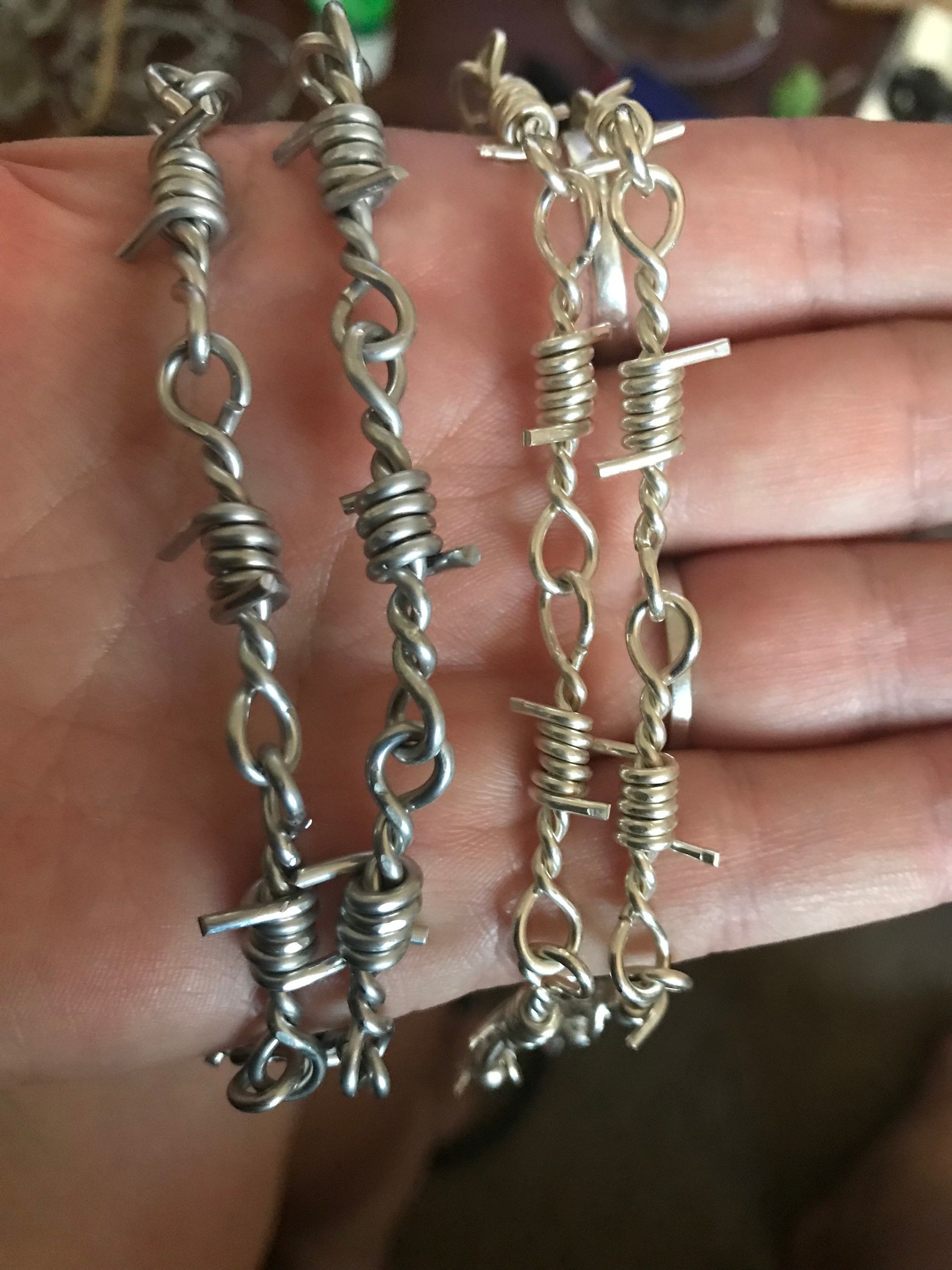 Barbed Wire Chain Link Necklace - Custom - for Men or Women - Unisex ...