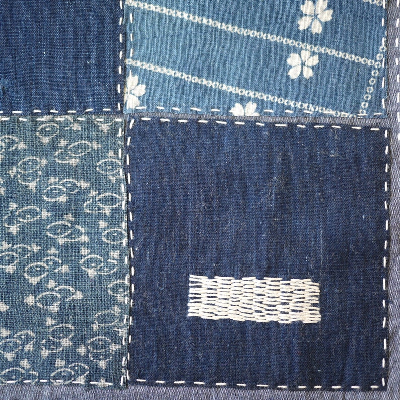 Tote Bag With Indigo Fabrics and Embroideries - Etsy