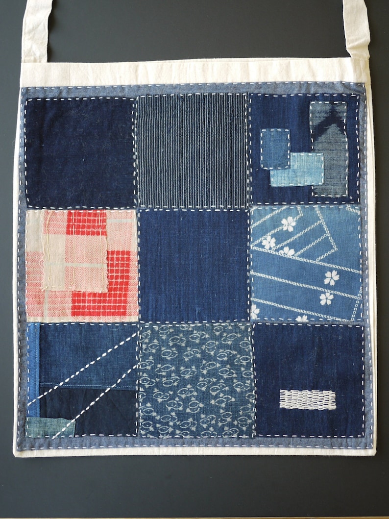 Tote Bag With Indigo Fabrics and Embroideries - Etsy