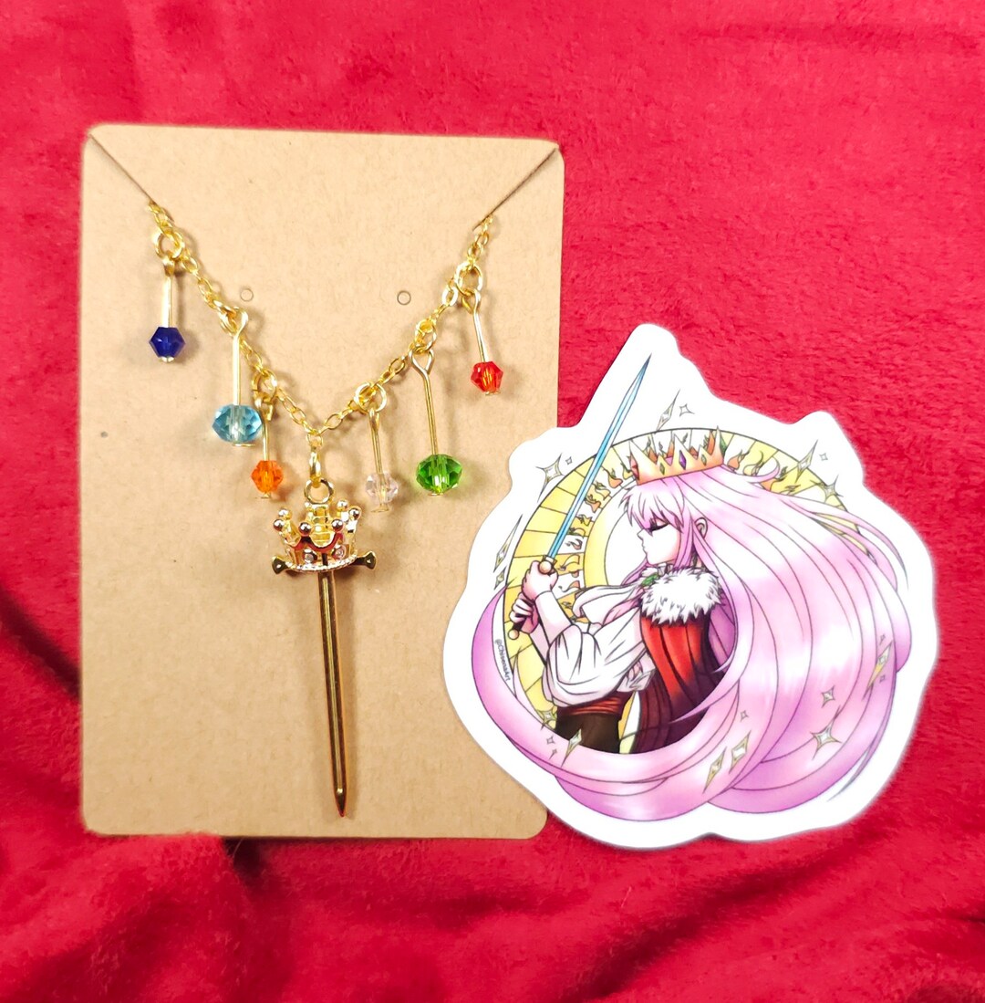 Gold Plated Technoblade Sword Crown Necklace - Etsy